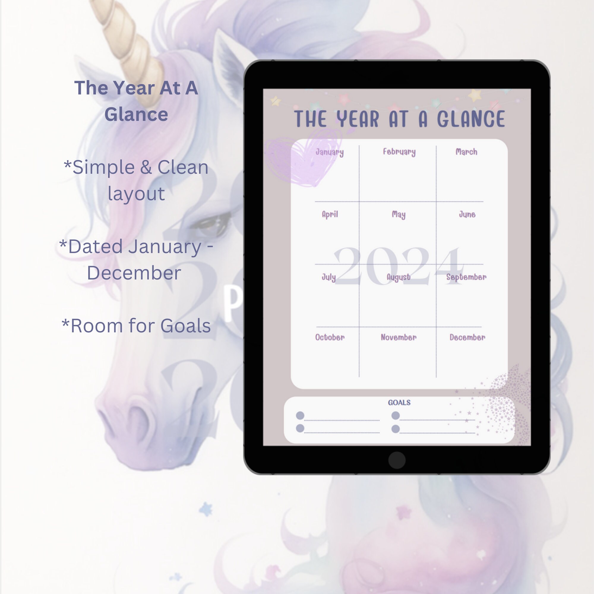 Printable Digital Planner for Girls 2024, Simple Digital Planner for ...