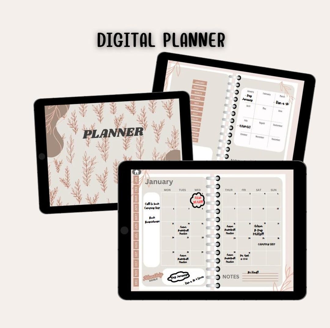 Digital Planner Undated, Simple Digital Planner for Goodnotes ...