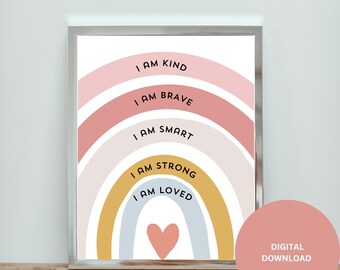 Positive Affirmations Poster - Etsy