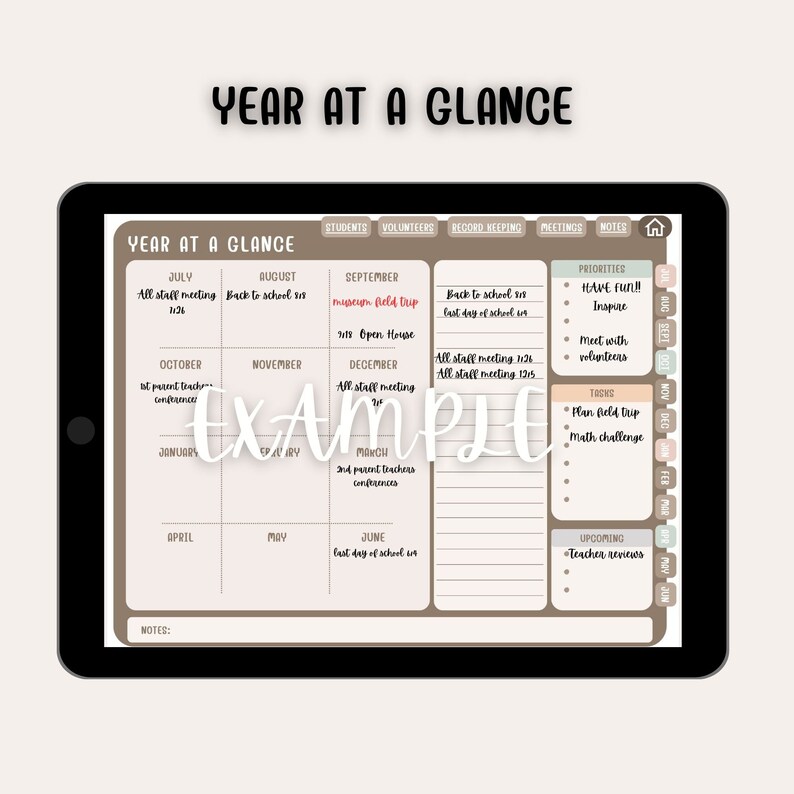 Digital Planner for Teachers Undated, Simple Digital Planner for ...