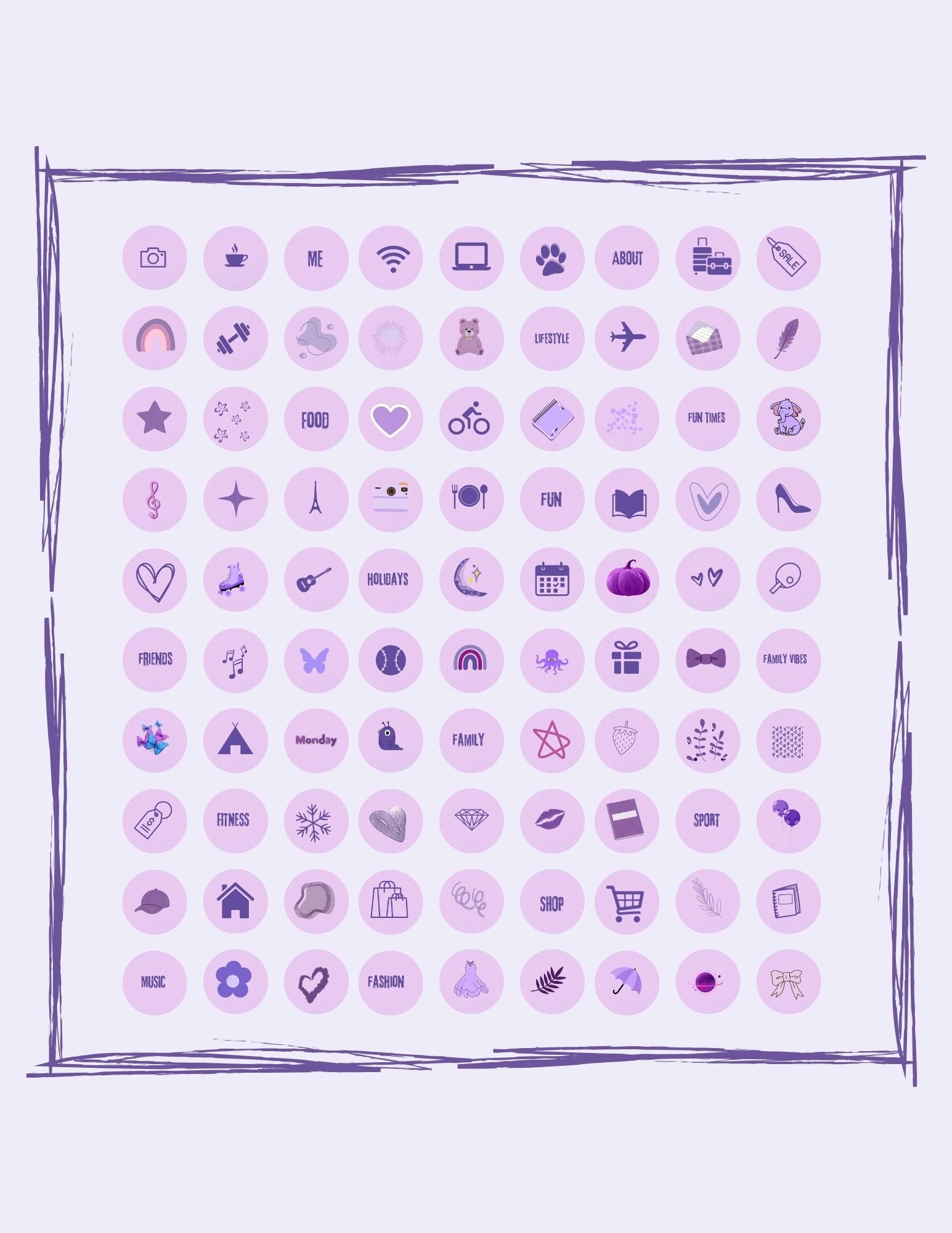150 Purple Instagram Highlight Covers | Cute IG Story Icons | Aesthetic ...