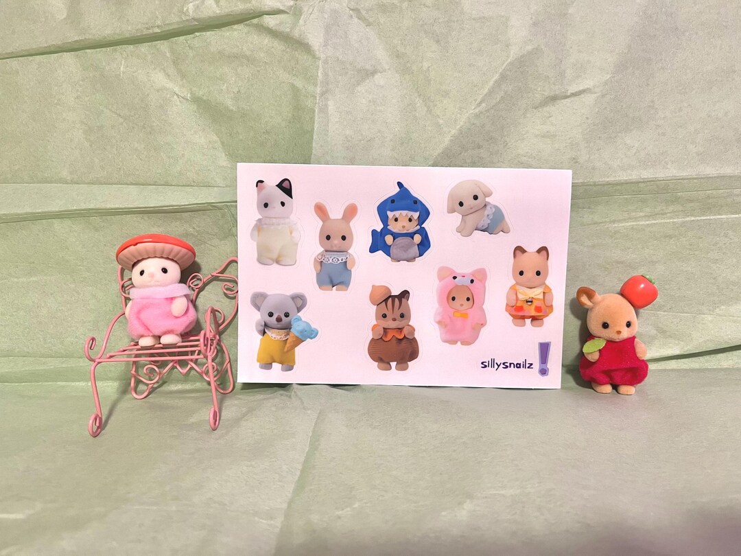 Silly Calico Critter Sticker Sheet - Etsy