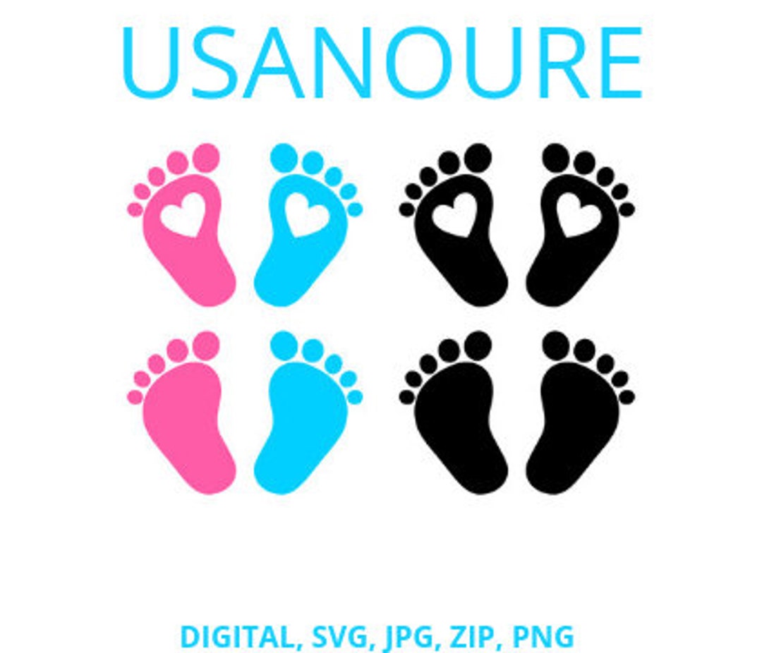 Baby Footprints SVG Cut File Baby Feet SVG Files Digital - Etsy