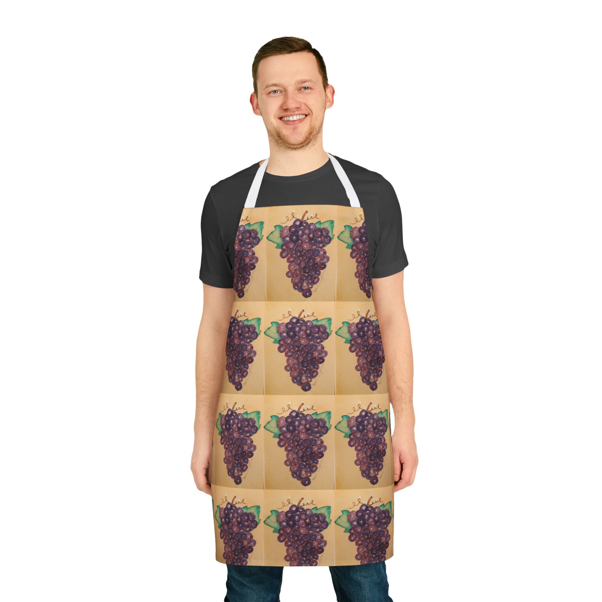 Italian-style Tuscan Kitchen Cooking Apron With Purple Grapes ...