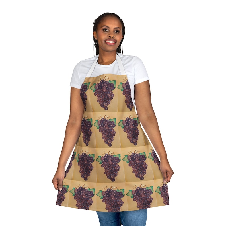 Italian-style Tuscan Kitchen Cooking Apron With Purple Grapes ...