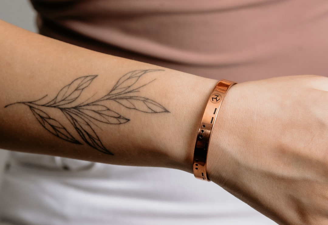 Personalized Morse Code 777 Number Copper Bracelet,adjustable Healing ...