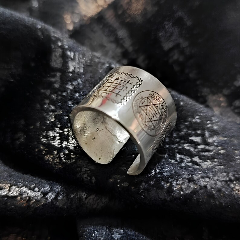 Personalized the Seal of Solomon Silver Ring, Muslim Jewelry,müslim Gift,adjustable Pure Silver ...