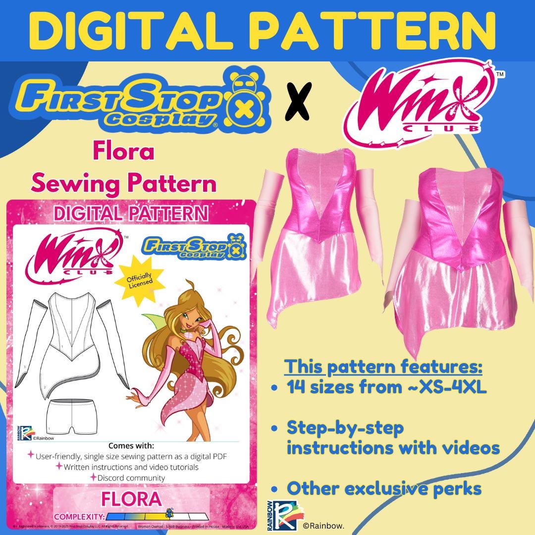 Winx Club DIGITAL Flora Sewing Pattern | Easy Sewing Patterns for ...