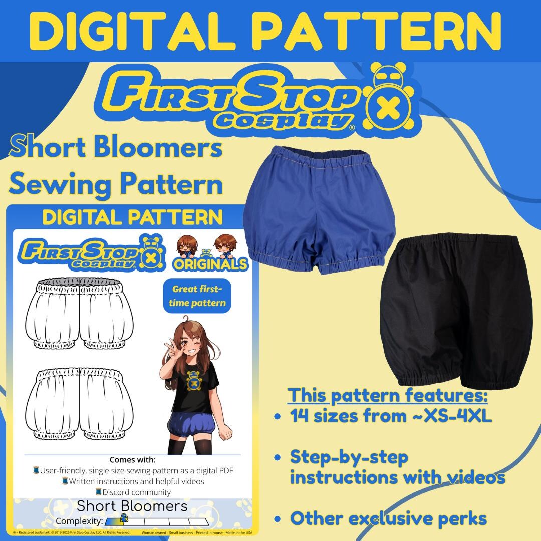 FSCO® DIGITAL Short Bloomers Sewing Pattern | Easy Sewing Patterns for ...