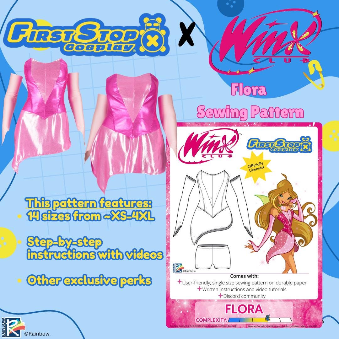 Winx Club Flora Sewing Pattern | Easy Sewing Patterns for Beginners ...