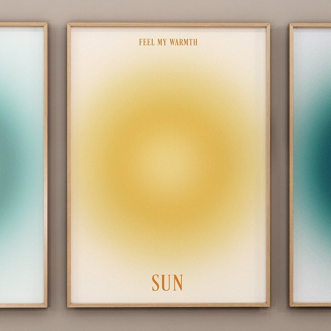 Sun Salt and Sea Aura Posters Coastal Wall Art Minimalist Beach Prints ...