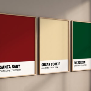 Christmas Color Palette Print Bundle, Colorful Christmas Wall Art ...