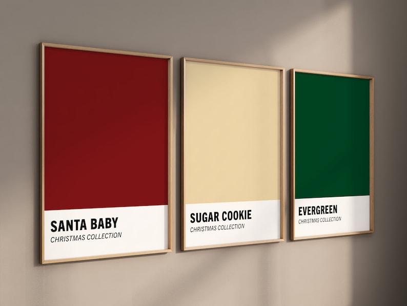 Christmas Color Palette Print Bundle, Colorful Christmas Wall Art ...