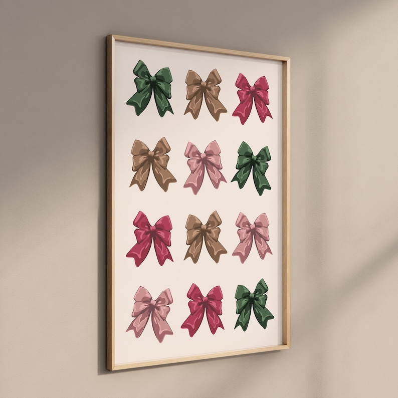 Coquette Bow Wall Art, Coquette Room Decor, Preppy Bow Art, Pink Bow ...