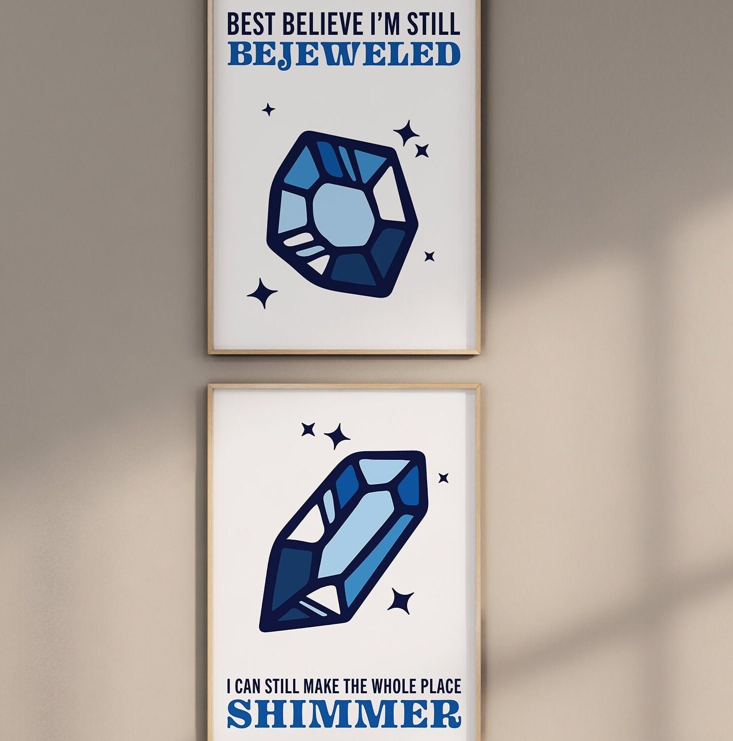 Bejeweled Retro Poster, Whole Place Shimmer Print, Retro Print, Eras ...