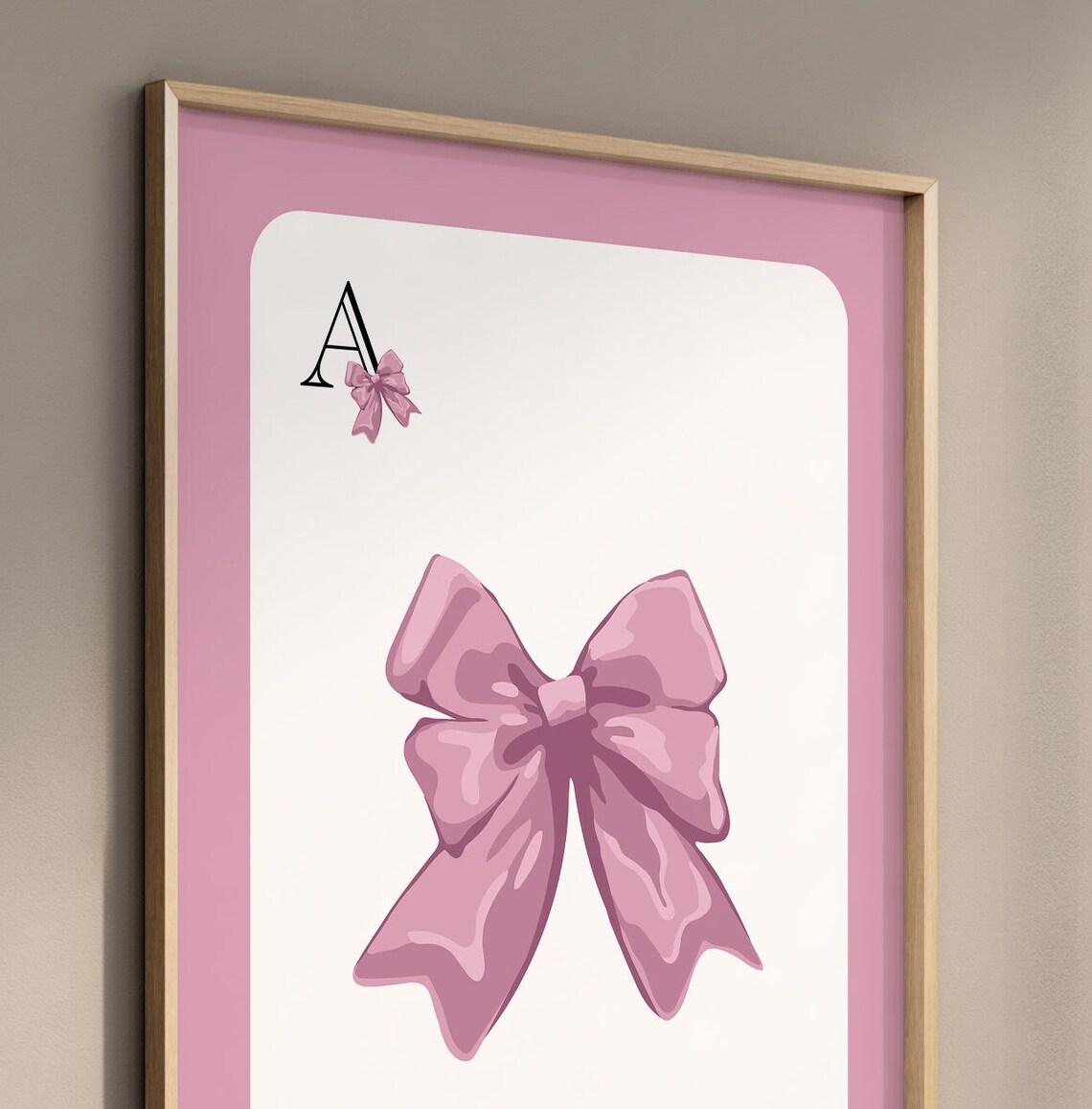Pink Ace Card Print, Pink Coquette Bow Wall Art, Lana Del Aesthetic ...