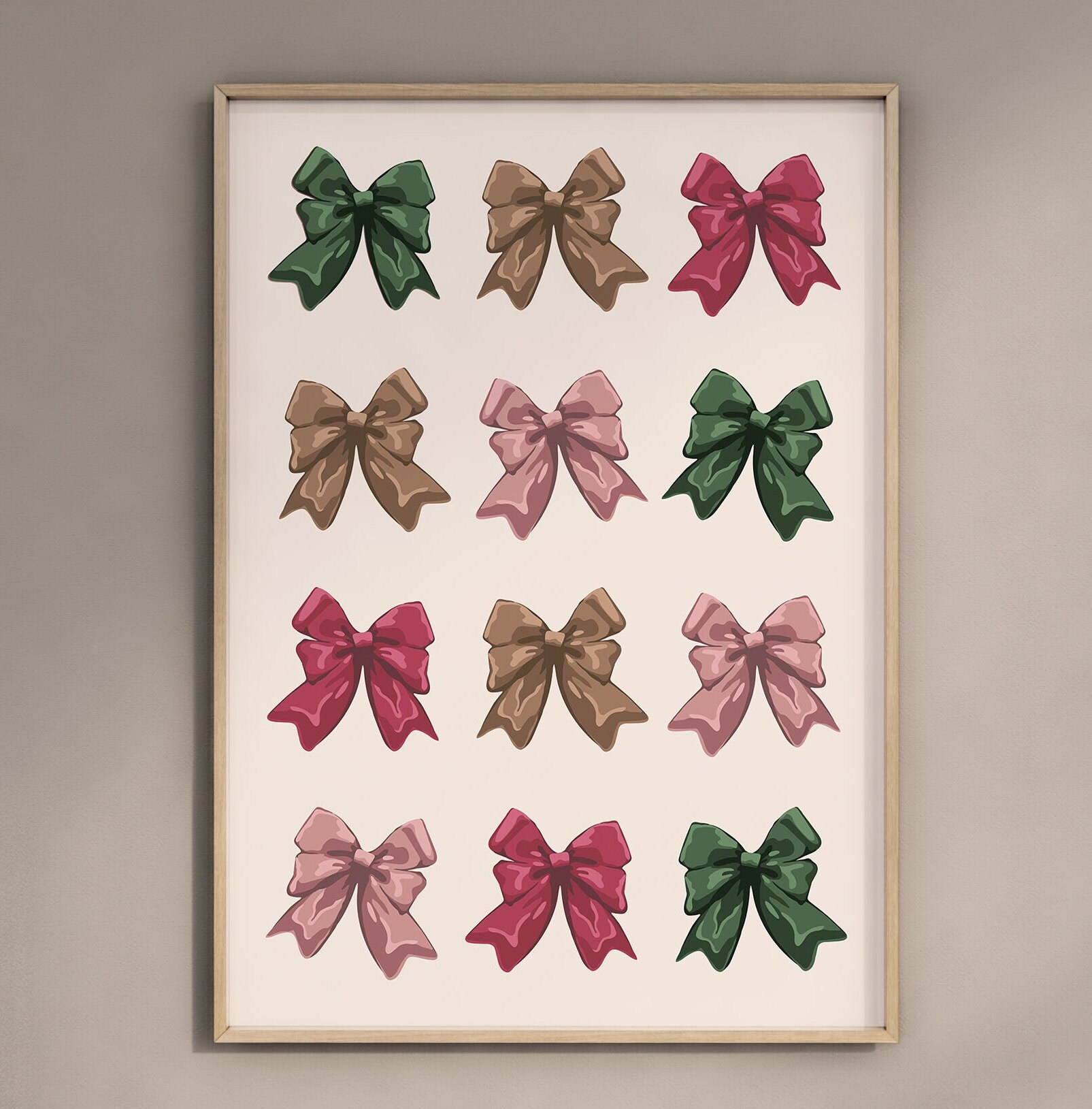 Coquette Bow Wall Art, Coquette Room Decor, Preppy Bow Art, Pink Bow ...