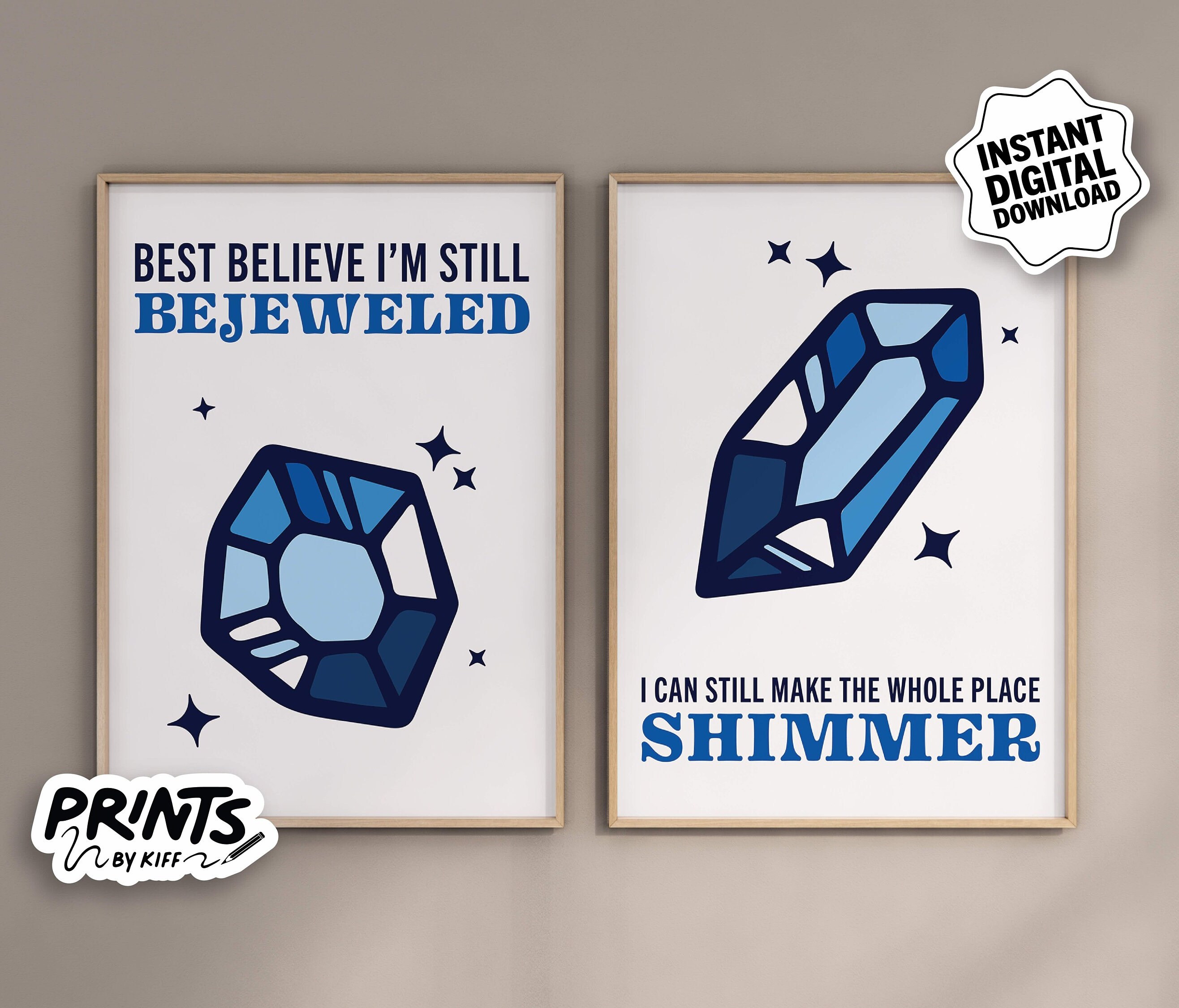 Bejeweled Retro Poster, Whole Place Shimmer Print, Retro Print, Eras ...