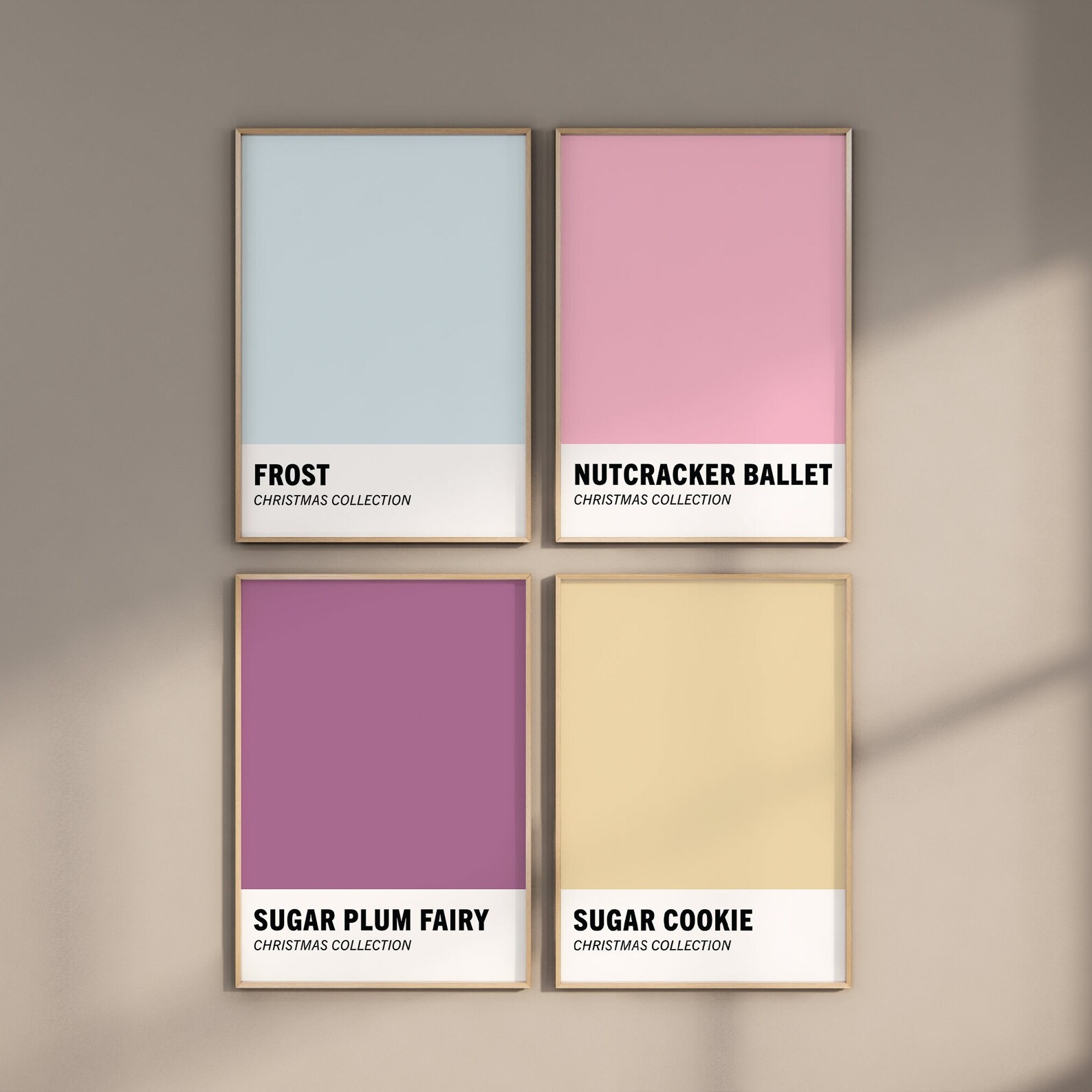Christmas Color Palette Print Bundle, Colorful Christmas Wall Art ...