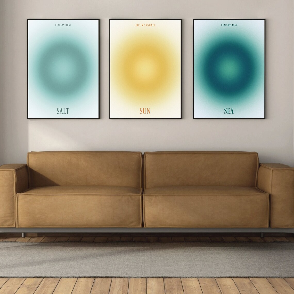 Sun Salt and Sea Aura Posters Coastal Wall Art Minimalist Beach Prints ...