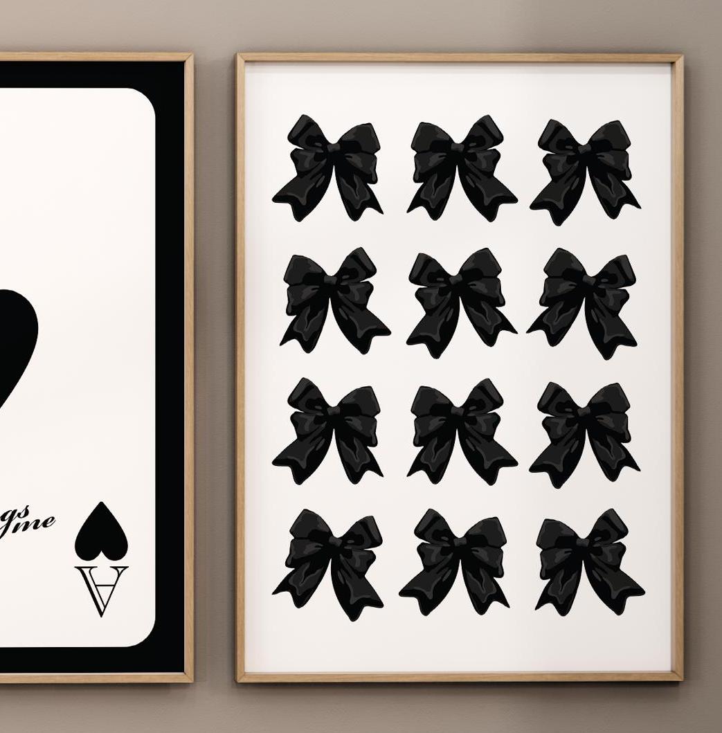Black Bows Wall Art Set, Coquette Decor (digital Download) - Etsy