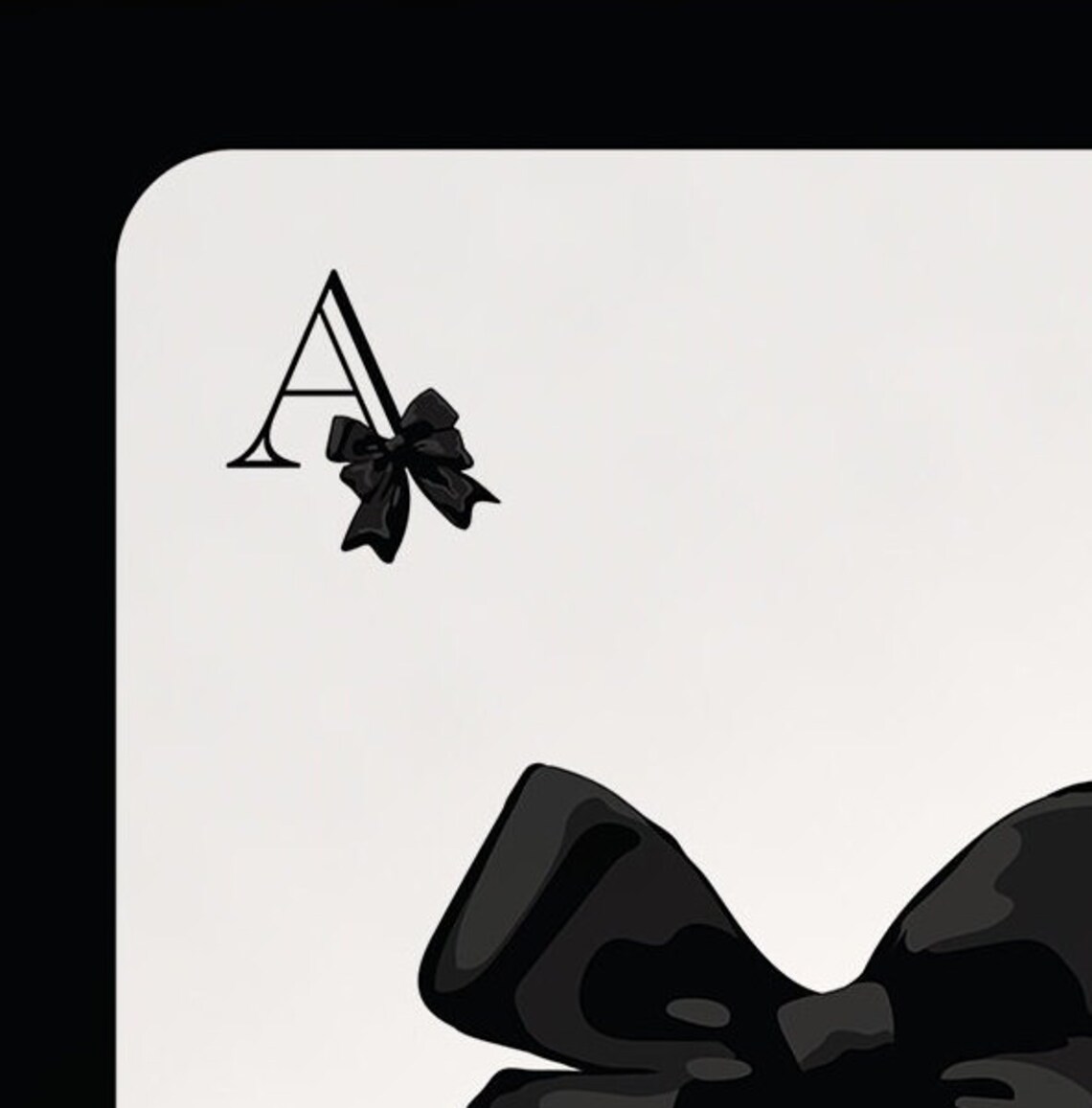 Black Ace Card Print, Coquette Bow, Girly Wall Art (digital Download ...