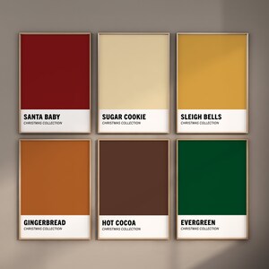 Christmas Color Palette Print Bundle, Colorful Christmas Wall Art ...