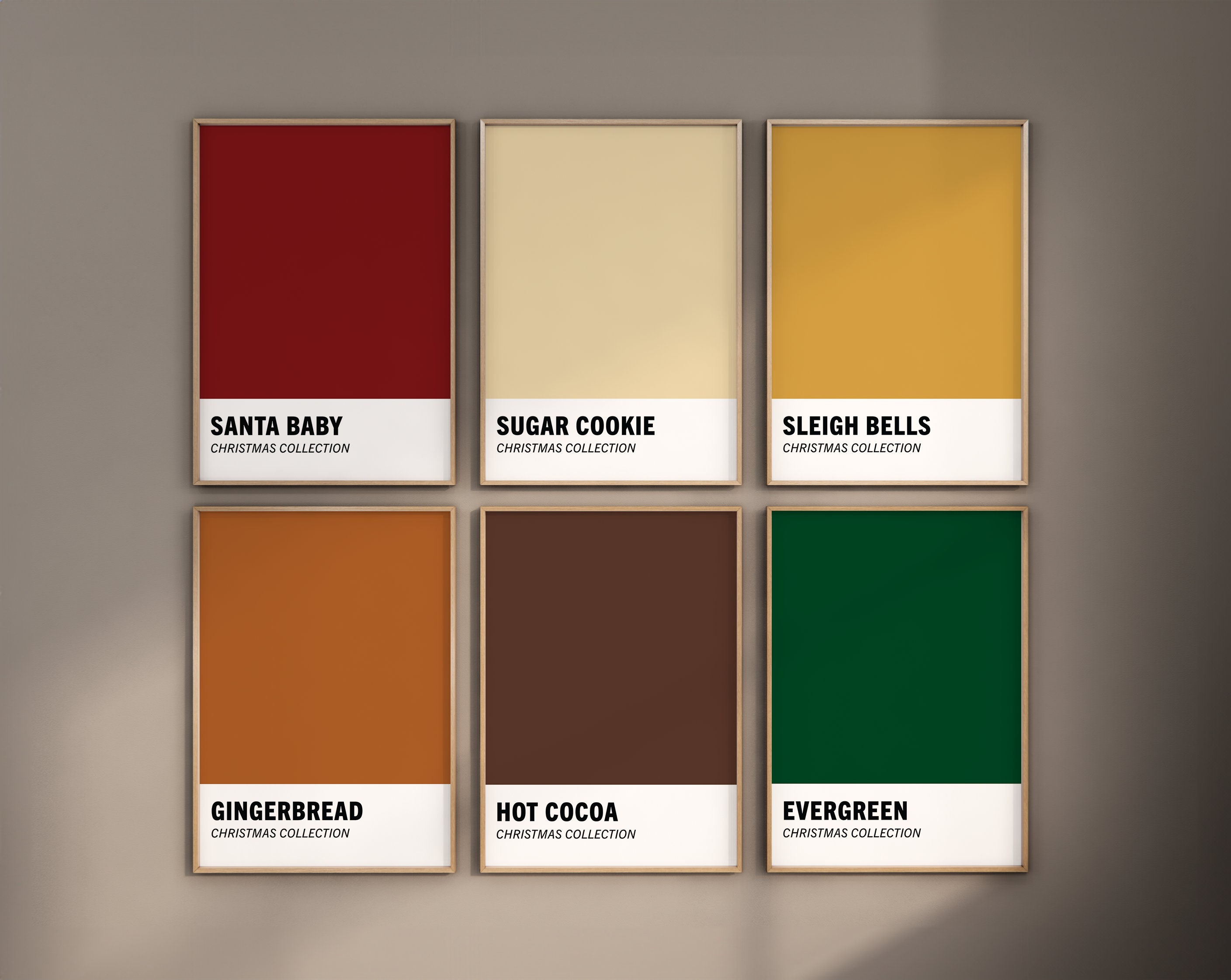 Christmas Color Palette Print Bundle, Colorful Christmas Wall Art ...