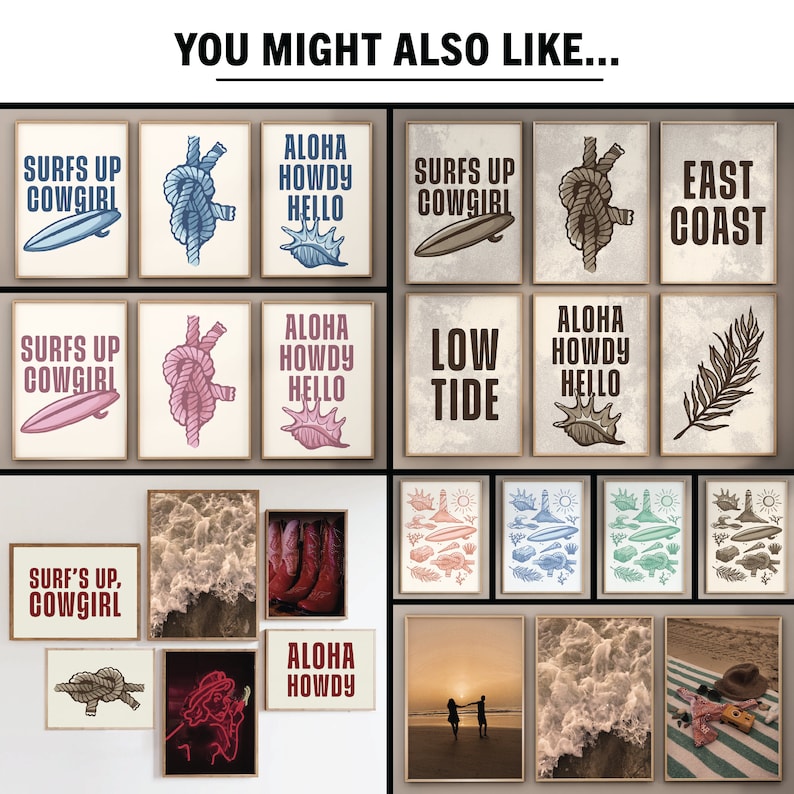 Sun Salt and Sea Aura Posters Coastal Wall Art Minimalist Beach Prints ...