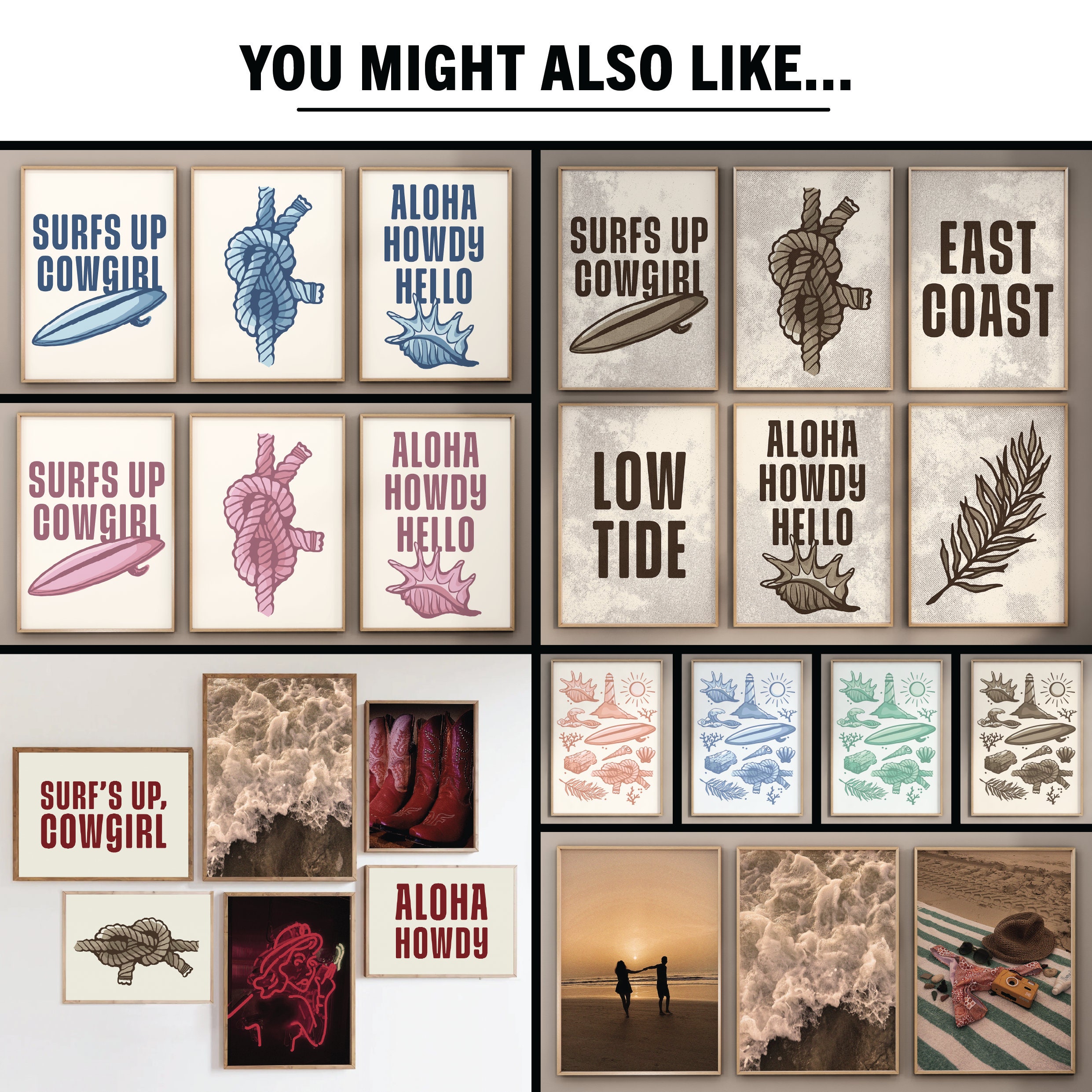 Sun Salt and Sea Aura Posters Coastal Wall Art Minimalist Beach Prints ...