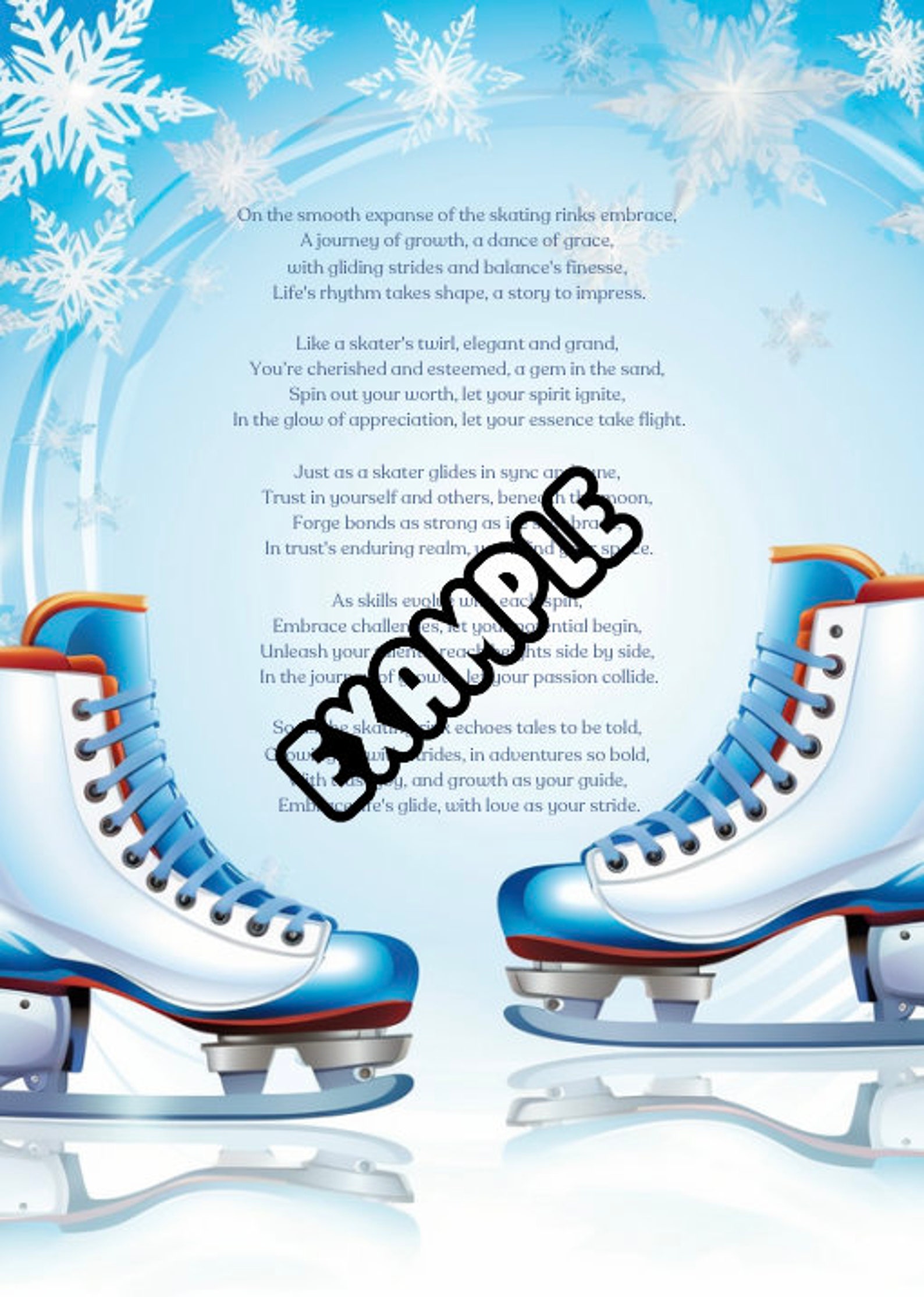 Ice Skating Motivational Room Poster. Wall Art. Digital Download - Etsy