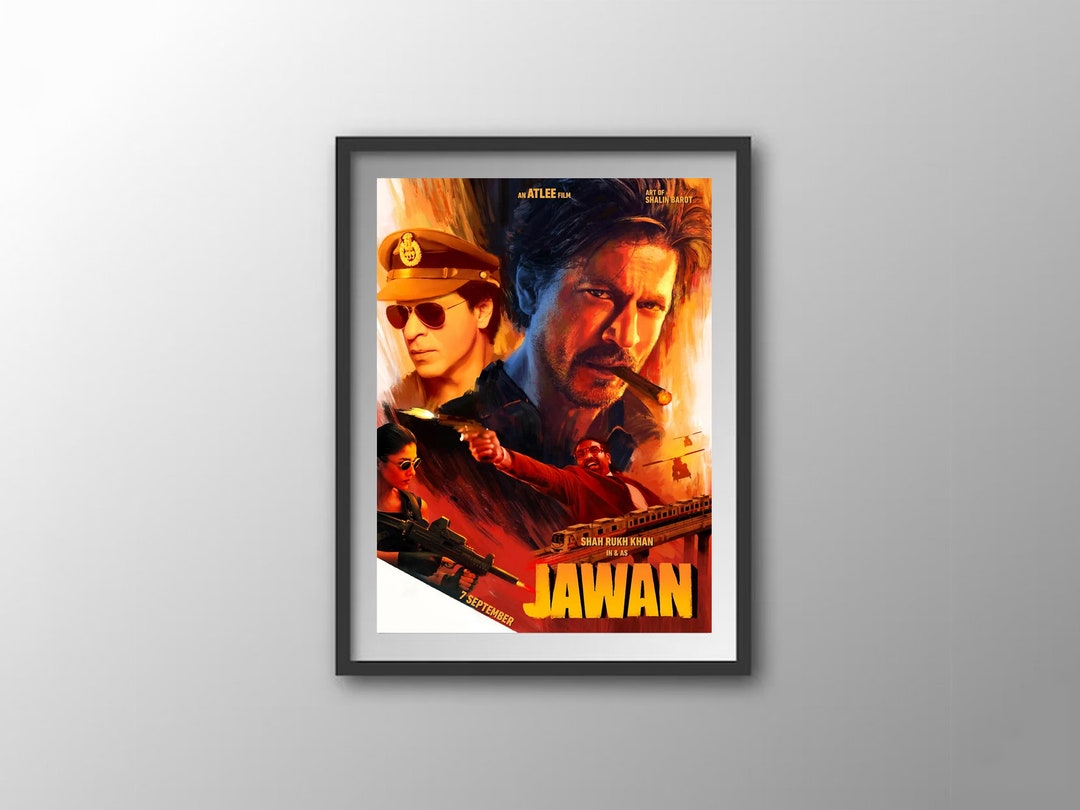 Jawan Movie Art Print for Vintage Home Decor - Etsy