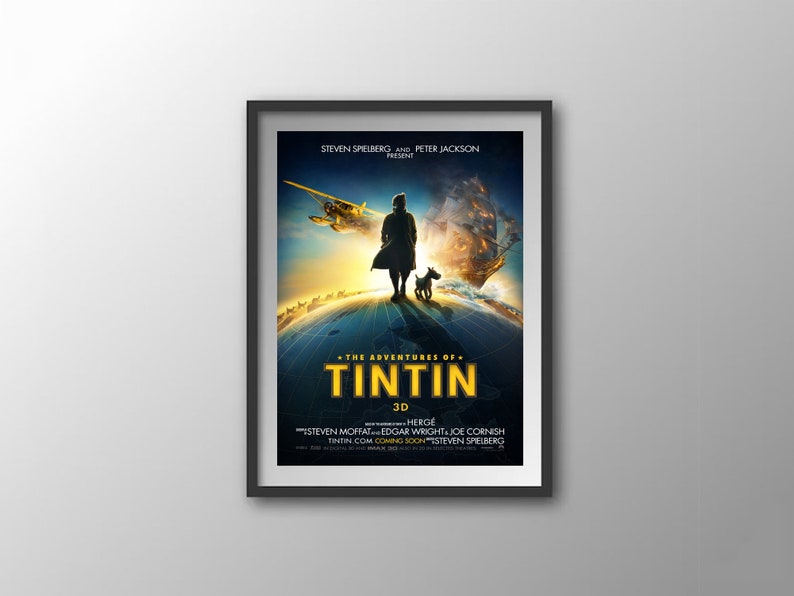 The Adventures of Tintin the Secret of the Unicorn Movie Art Print for ...