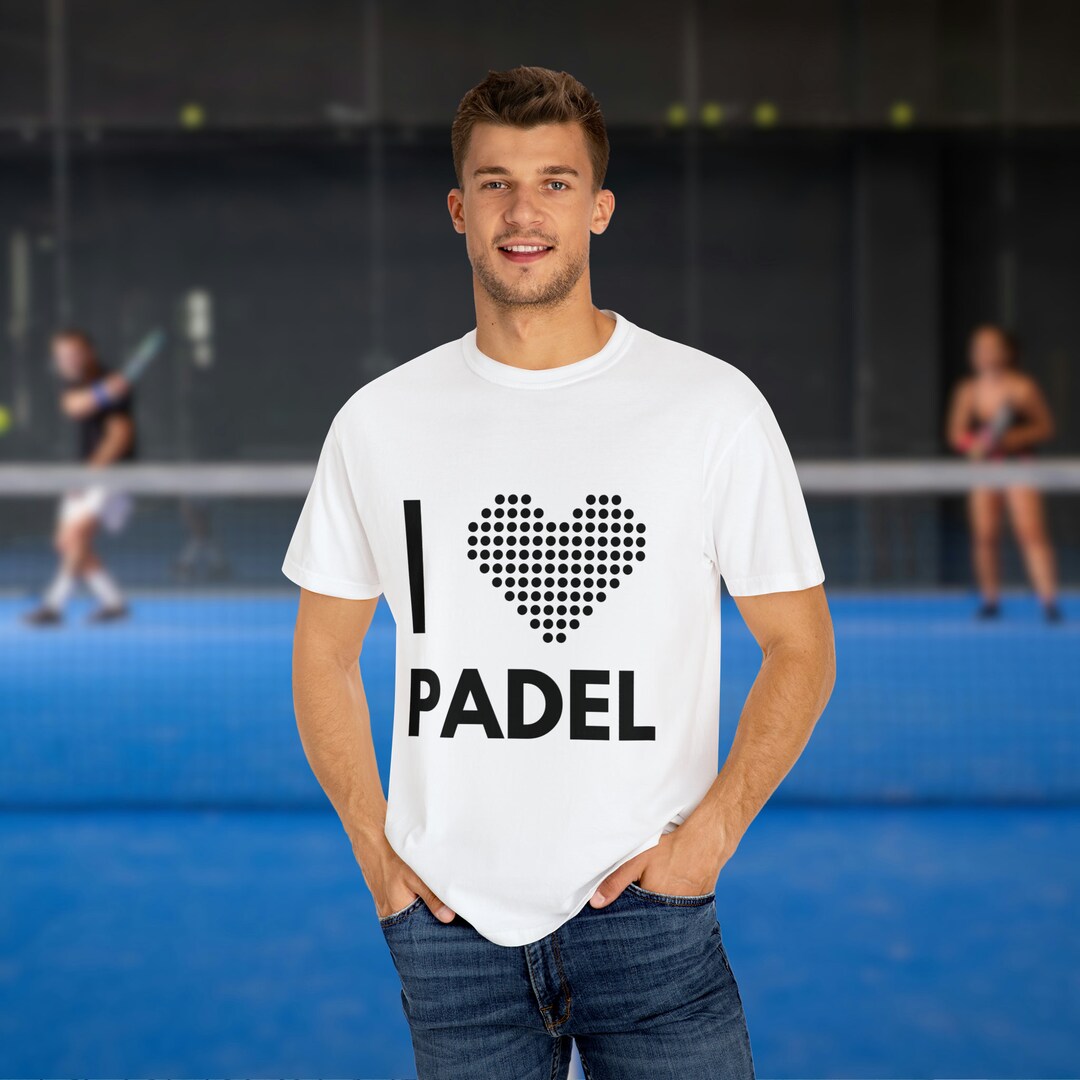 I Heart Padel Tennis Sport Racket Dots Shirt Unisex Garment-dyed T ...