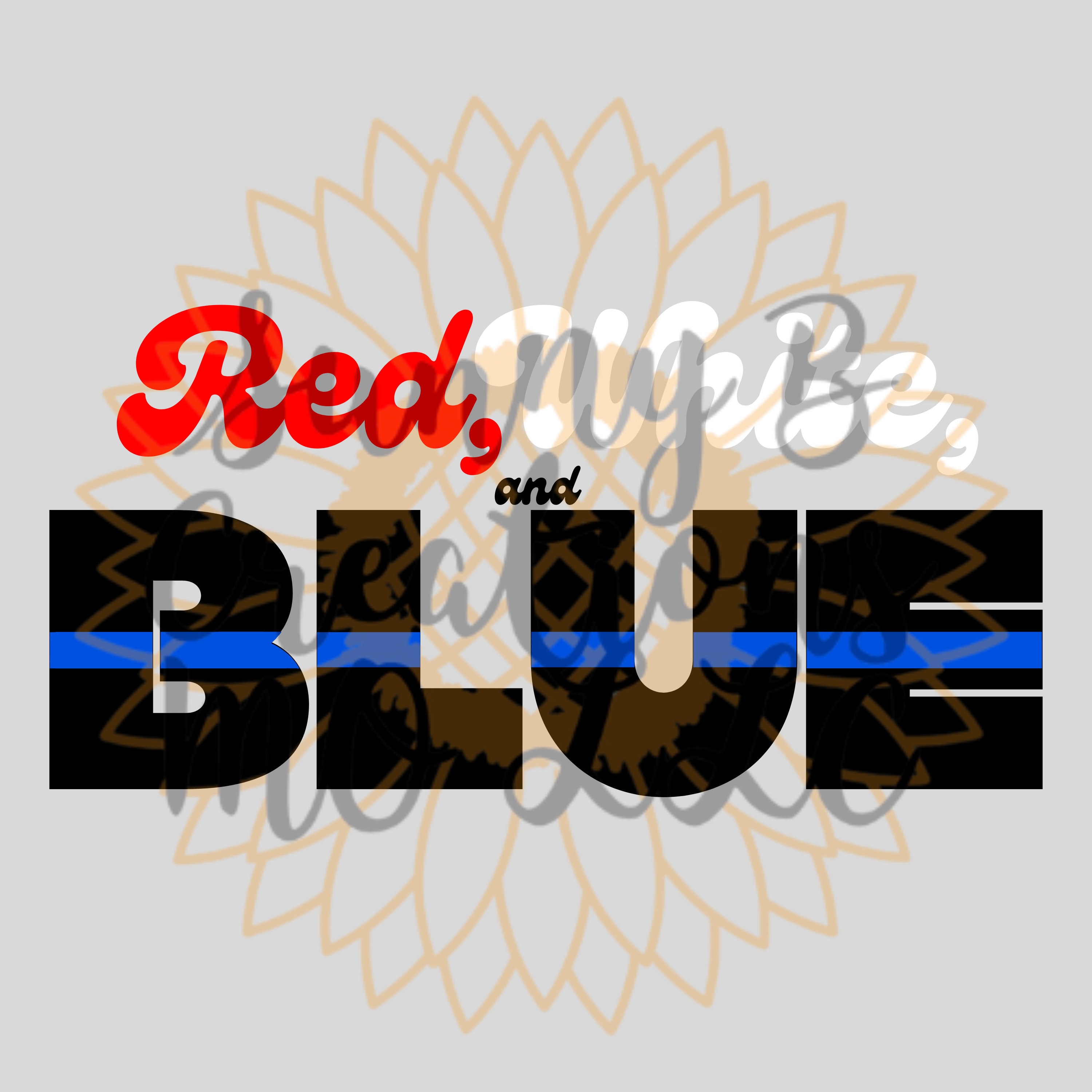 Red, White, and Blue thin Blue Line PNG - Etsy