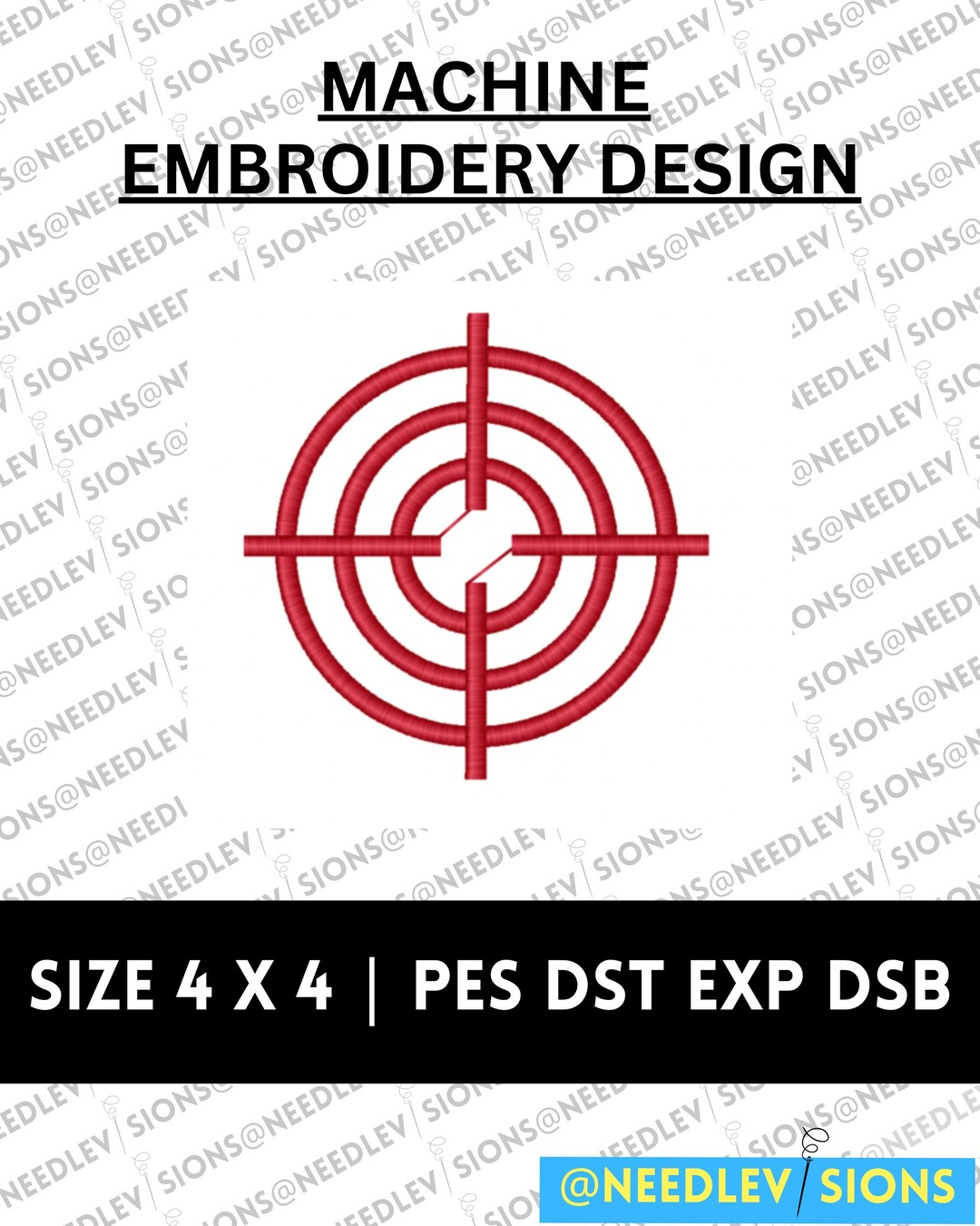 Bullseye Machine Embroidery Design: 3" DIY Project (digital Download ...