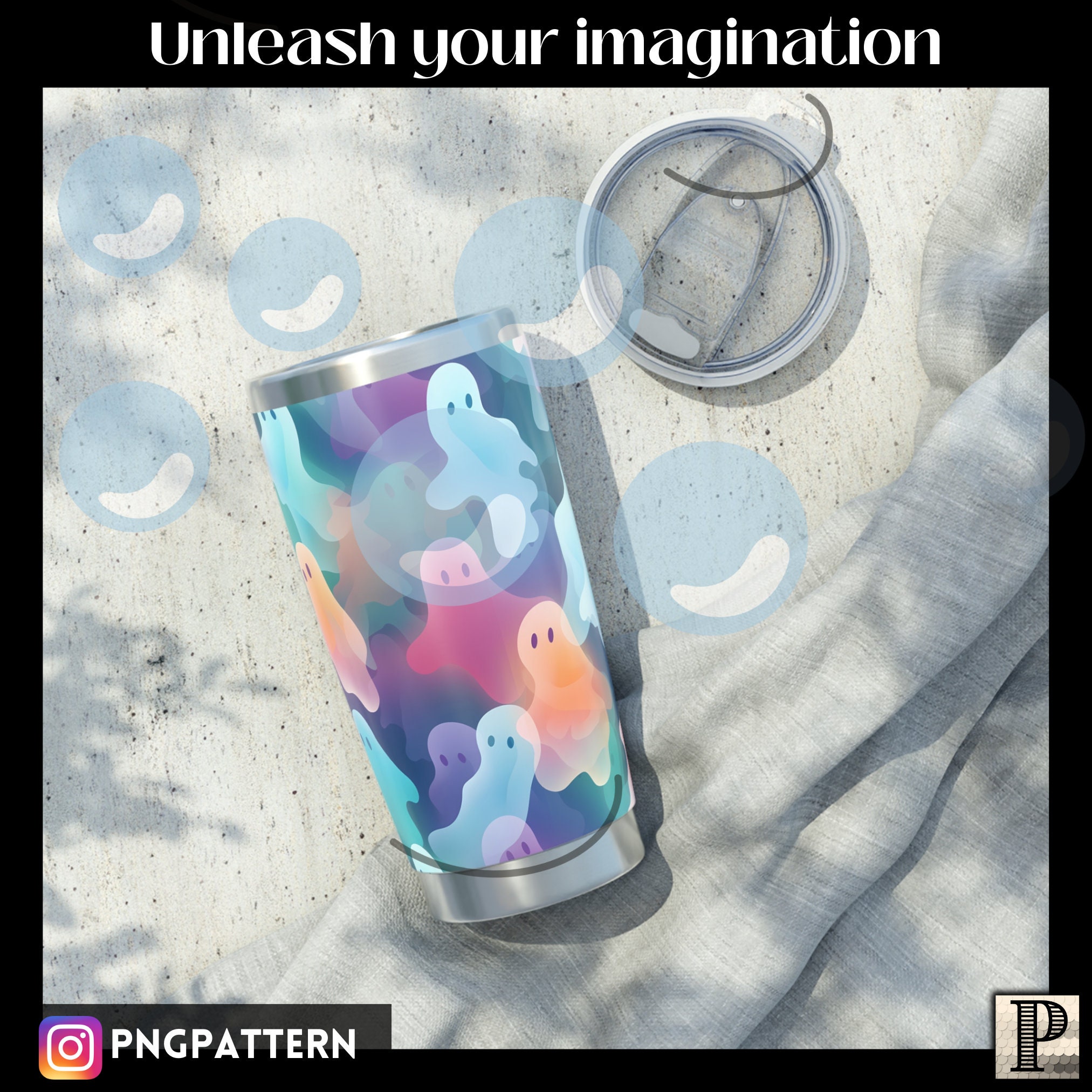 Halloween Pastel Ghosts Digital Paper Seamless Pattern Spooky Printable ...