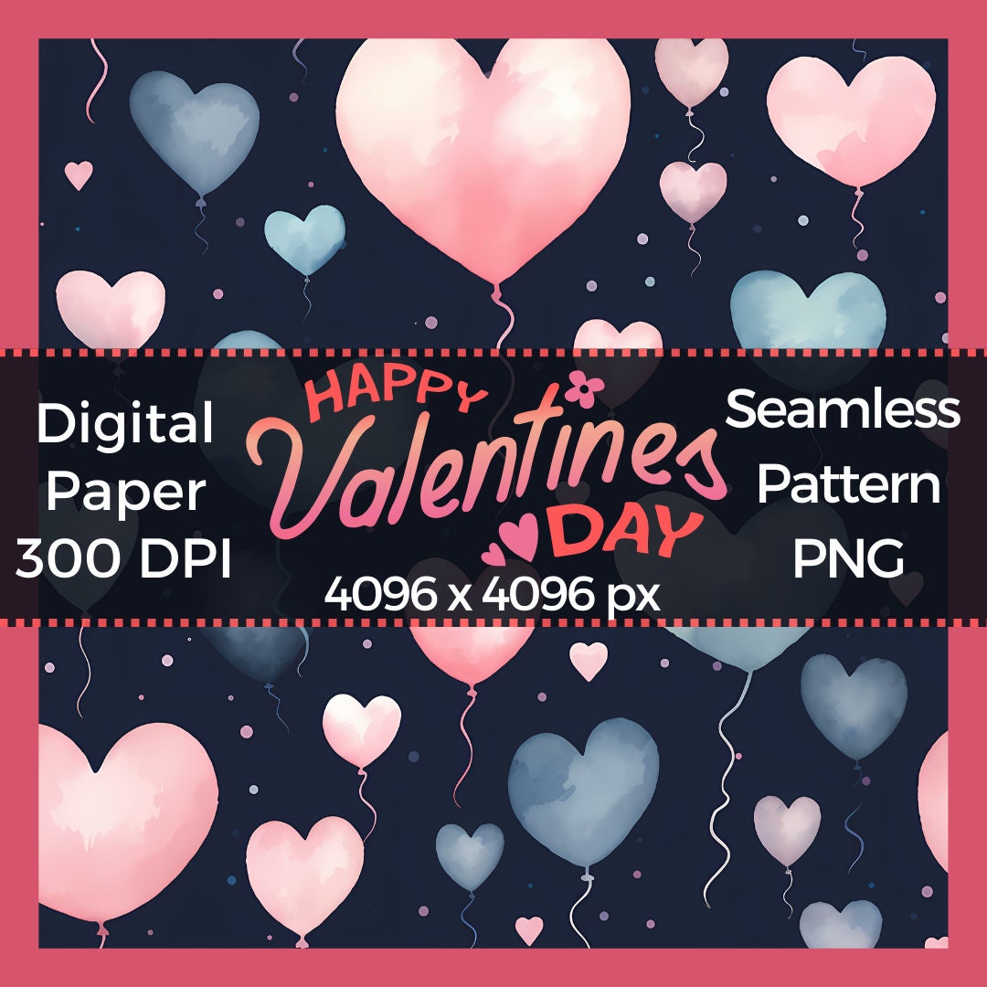 Valentines Pastel Watercolor Digital Download Seamless Pattern ...