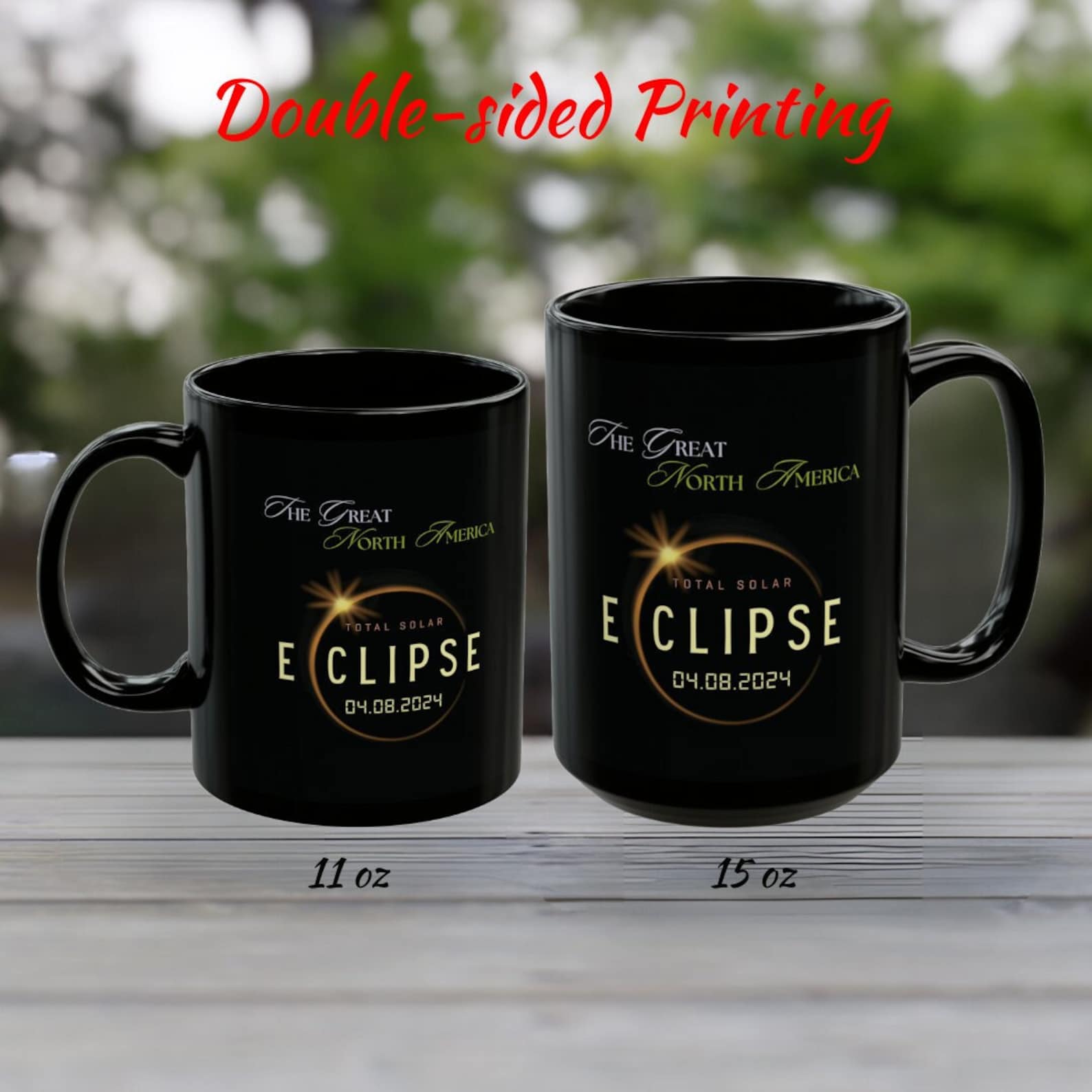 2024 Total Solar Eclipse Black Mug, Commemorative Solar Event Cup ...