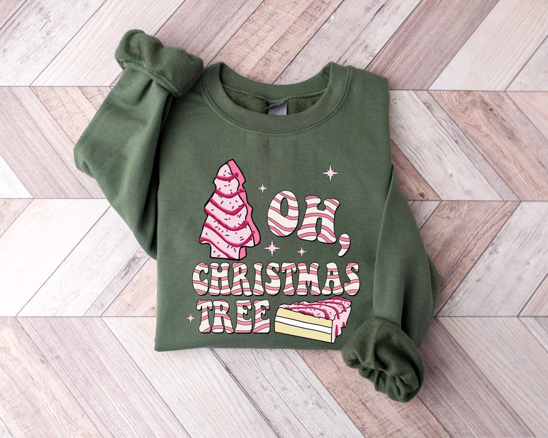 Funny Christmas Tree Cake Sweatshirt - Pink Holiday Style - Etsy