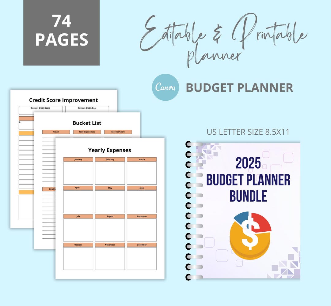 Budget Planner | Editable & Printable Finance Organizer | Track ...