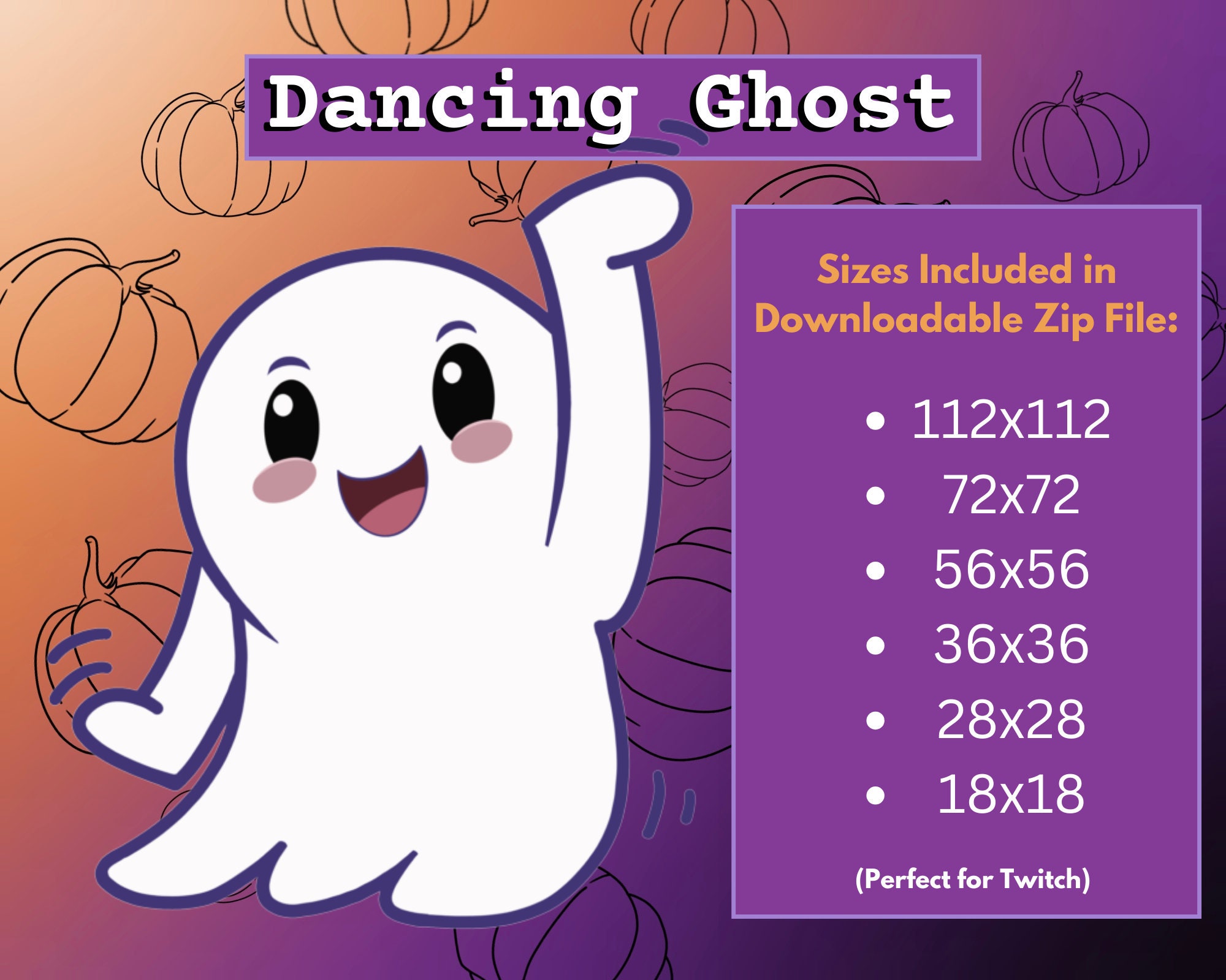 ANIMATED EMOTE | Cute Dancing Ghost | Halloween | Twitch/discord ...