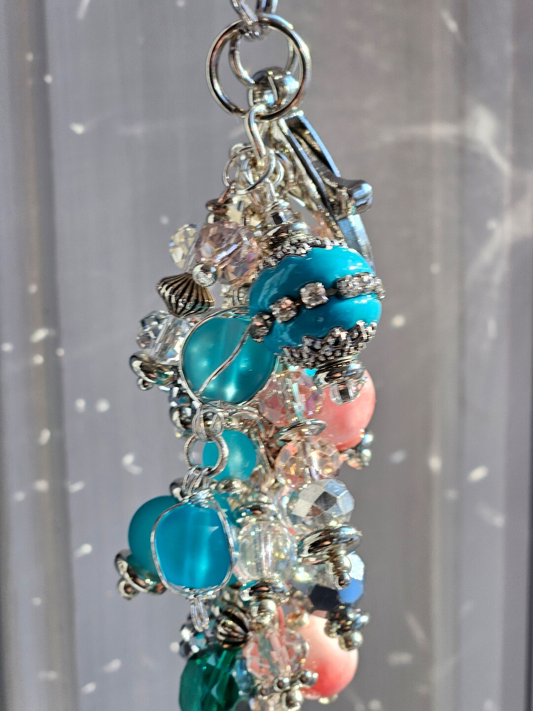 Ocean Blue and Pink Purse Charm - Etsy
