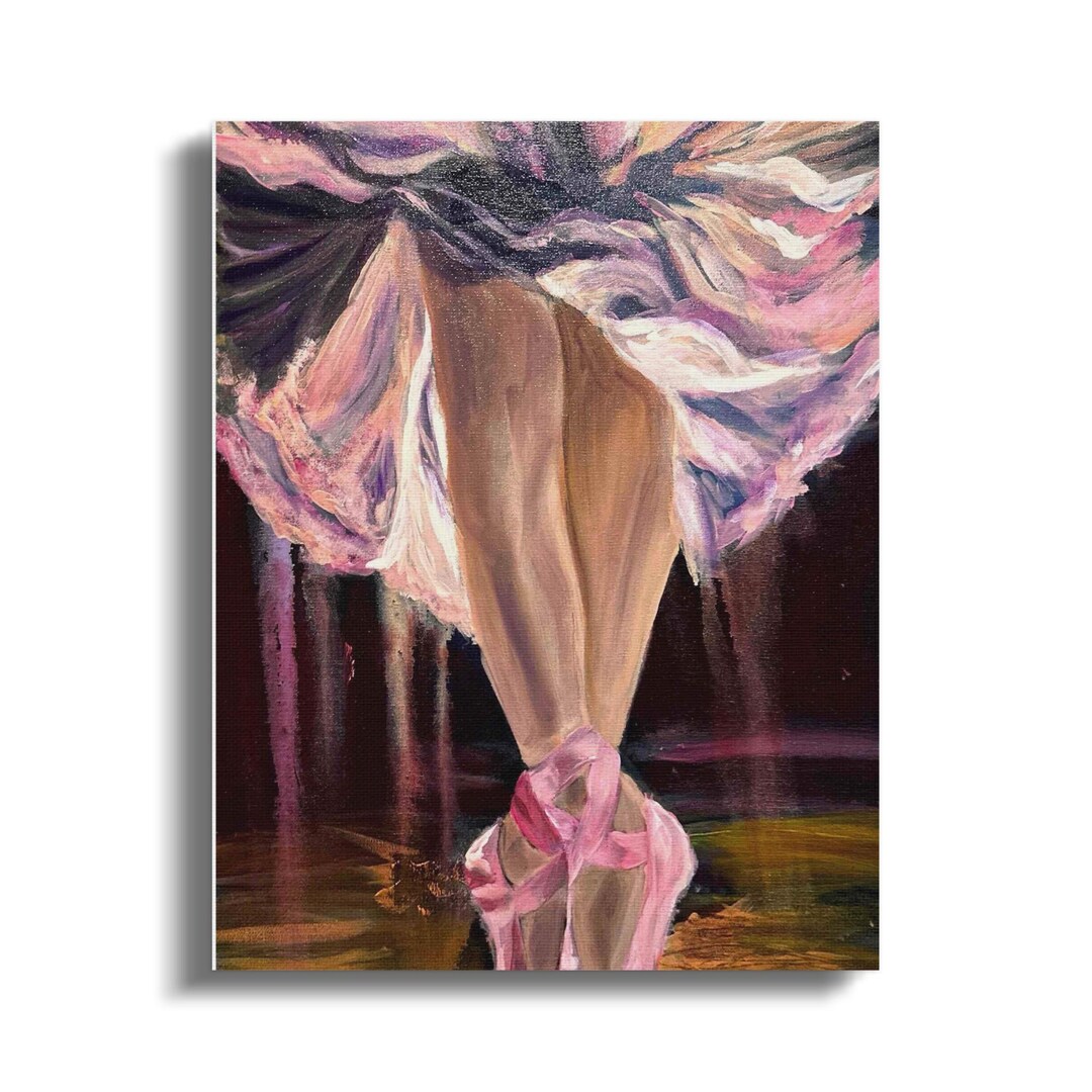 Elegant Ballerina Artwork, Original Art Reproduction on Canvas, Ballet ...