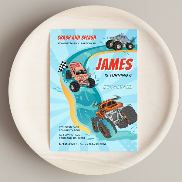 Monster Jam Zombie Invitation - Etsy