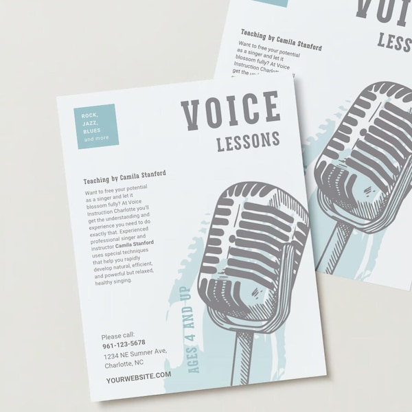 Voice Lesson Flyer Template - Etsy