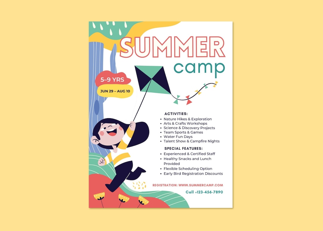 EDITABLE Kids Summer Camp Flyer, Day Camp Flyer Template, Youth Camp ...