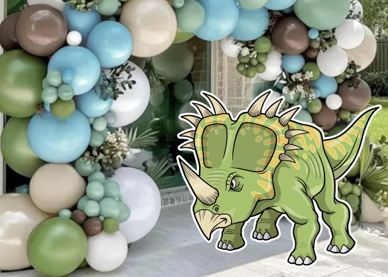 Printable Set of 9 Large Dinosaurs Cutouts, Standee, Birthday Party ...