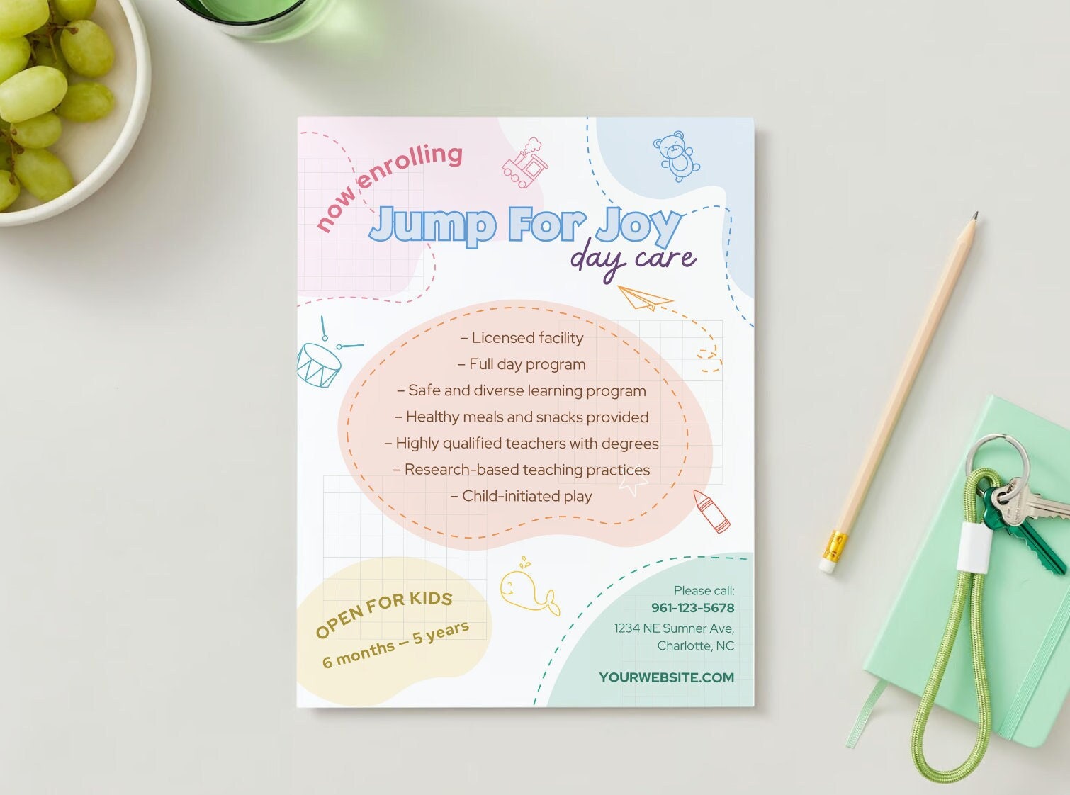 EDITABLE Preschool Enrollment Registration Flyer, Day Care Flyer ...