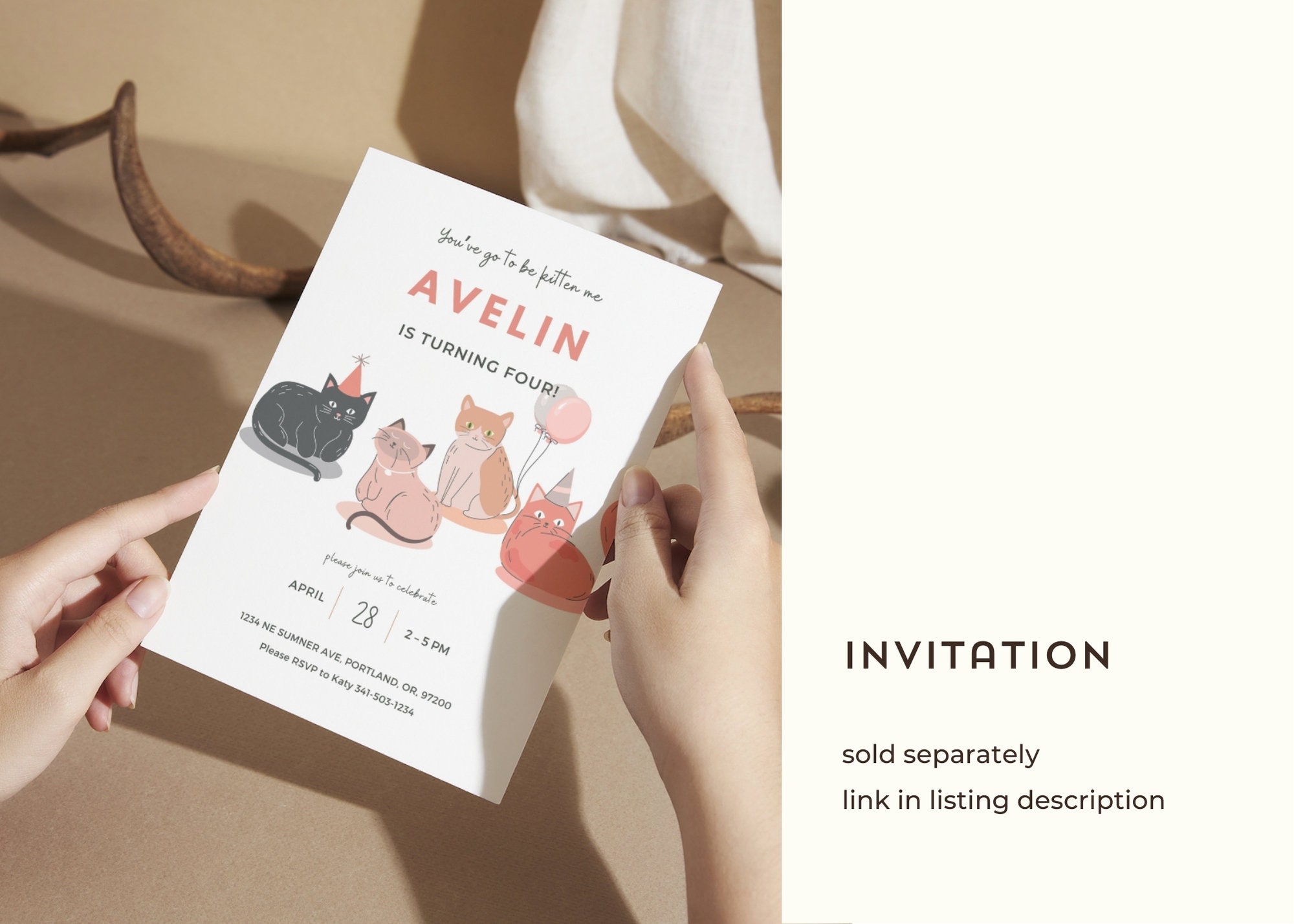 PRINTABLE Kitty Cat Centerpieces, Cats Cutouts, Backdrop, Birthday ...